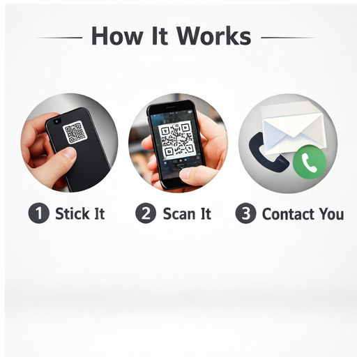 4X4 QR sticker(8 count) – QR code for lost and found